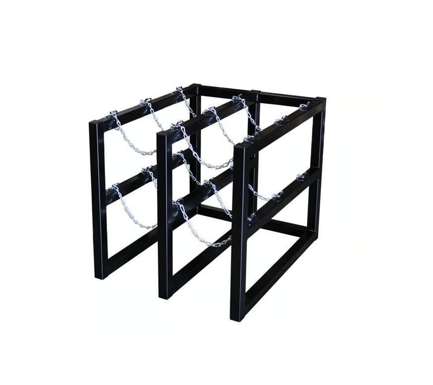 Three Tank Gas Cylinder Rack Compressed Gas Cylinder Storage Racks