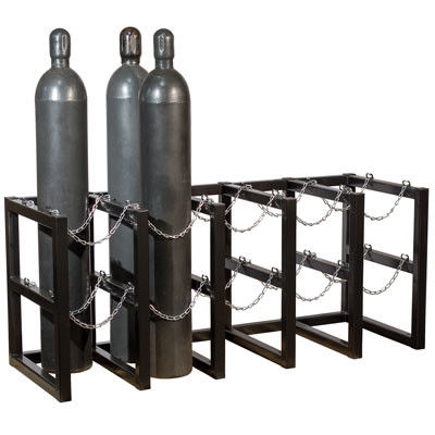 Three Tank Gas Cylinder Rack Compressed Gas Cylinder Storage Racks